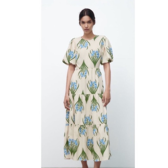 Zara | Dresses | Zara Balloon Sleeve Maxi Dress | Poshmark